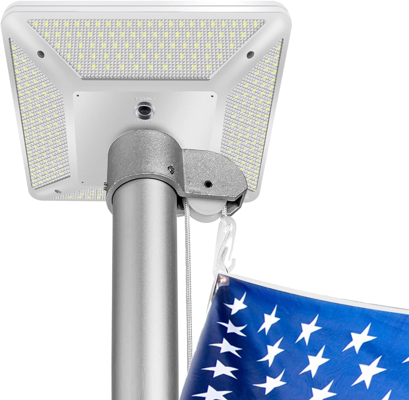 Amazon.com: Flag Pole Light Solar Powered - 320LED 3000 LM Solar Light ...