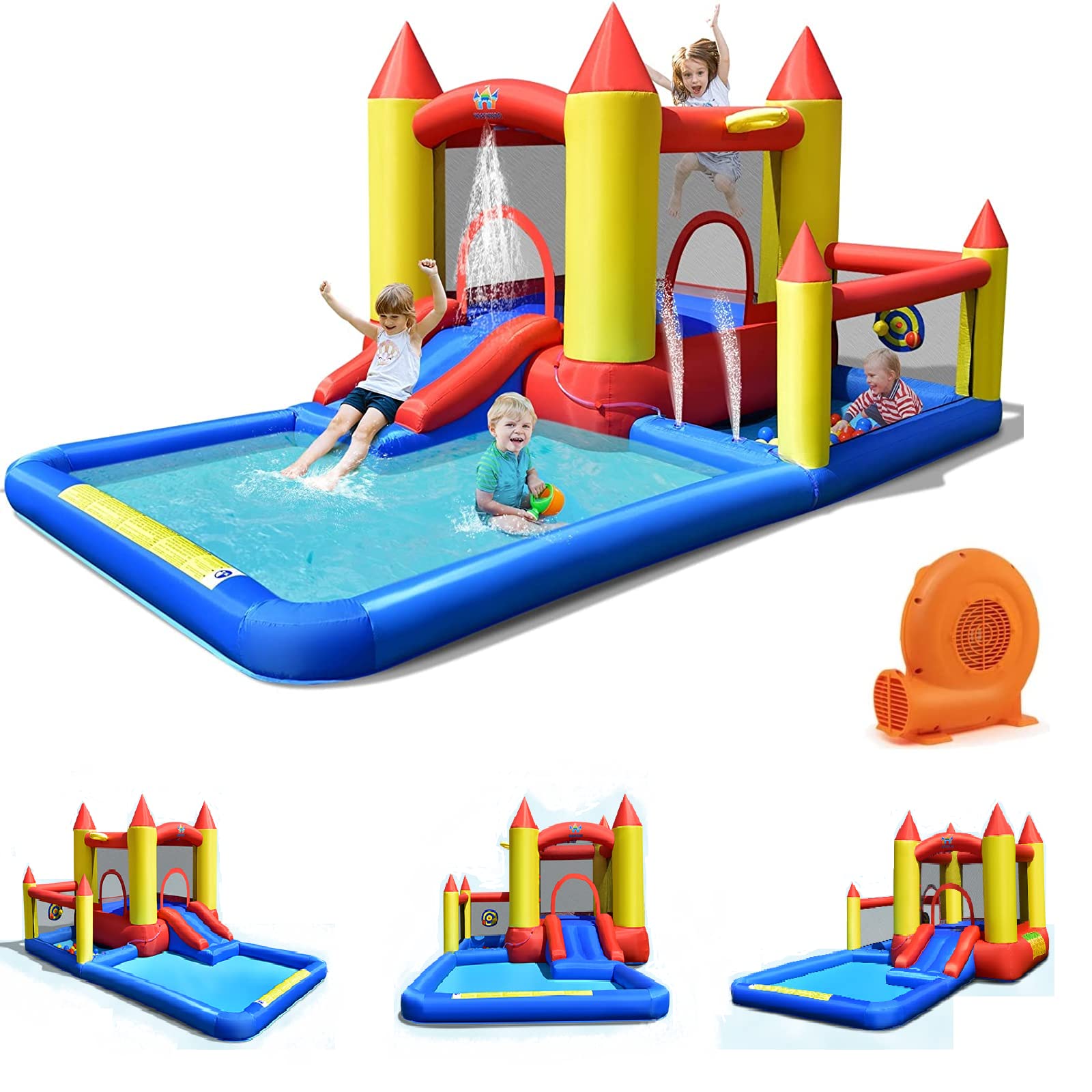 Amazon.com: BOUNTECH Inflatable Water Bounce House, Giant Waterslide ...