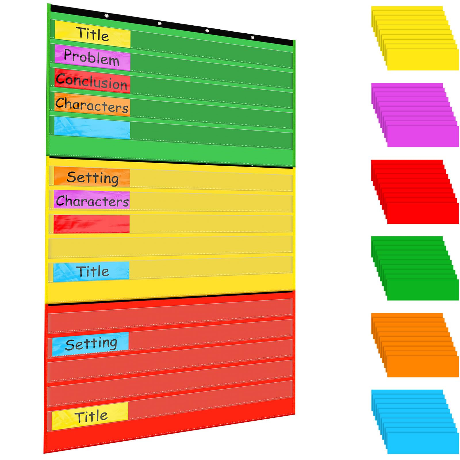 Buy Kosiz 1 Pack Adjustable Pocket Chart for Classroom Behavior Chart ...