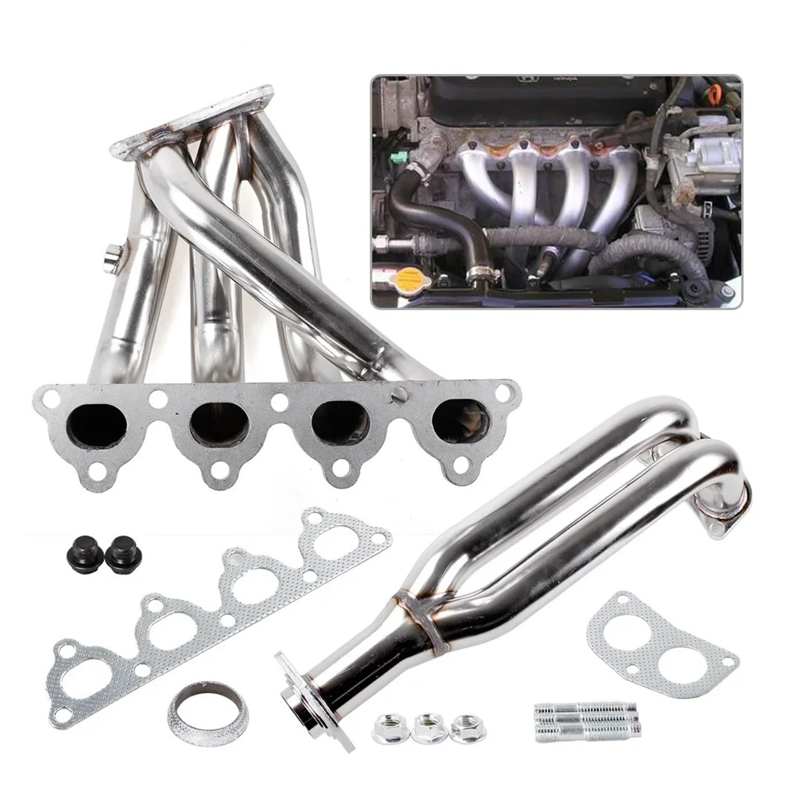 Corrosion Resistant Header Stainless Steel For Honda Civic CRX Del Sol ...