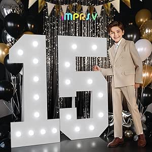 Amazon.com: imprsv Marquee Numbers 15th Birthday Decorations: Large 4ft ...