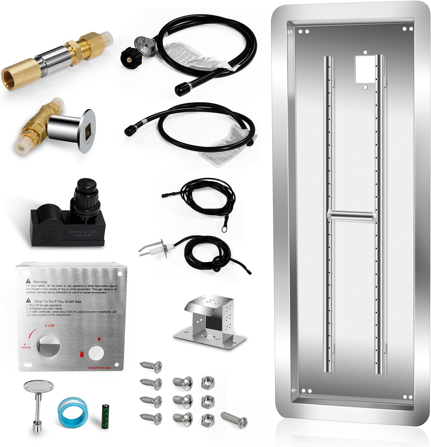 Amazon.com: Skyflame 48" Linear Stainless Steel Spark Ignition Gas Fire ...