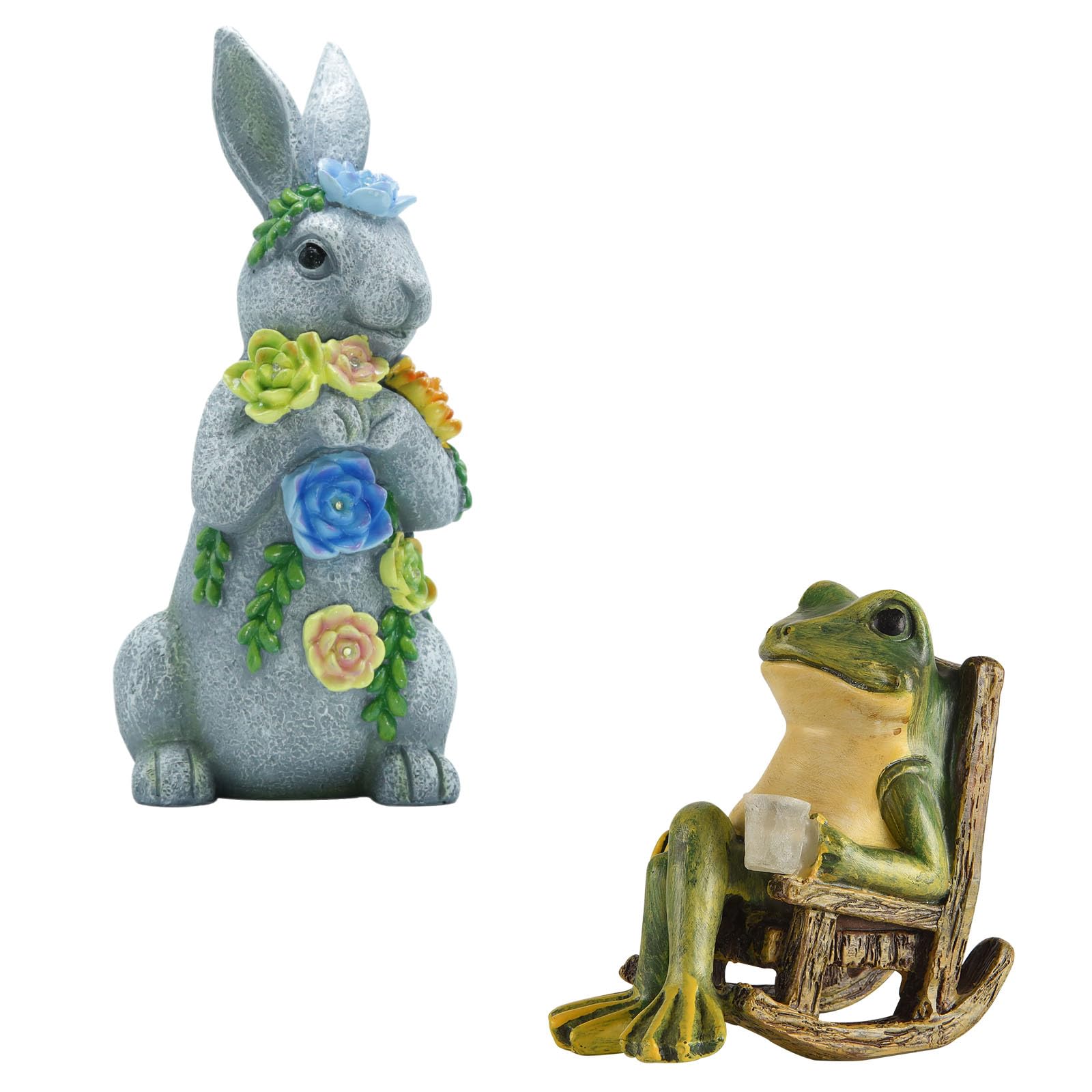 FOXMIS Miniature Frog Figurines and Rabbit Statue - Amazon.com