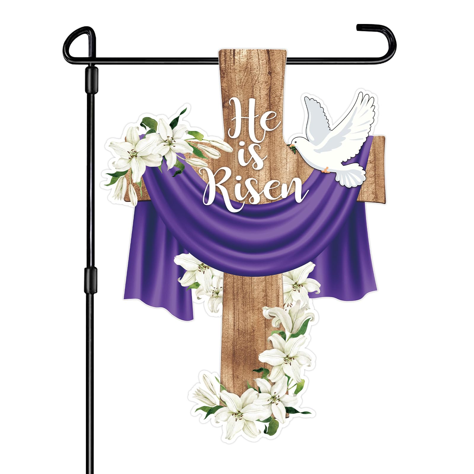 Amazon.com : He is Risen Easter Garden Flag Banner Outdoor Decorations ...