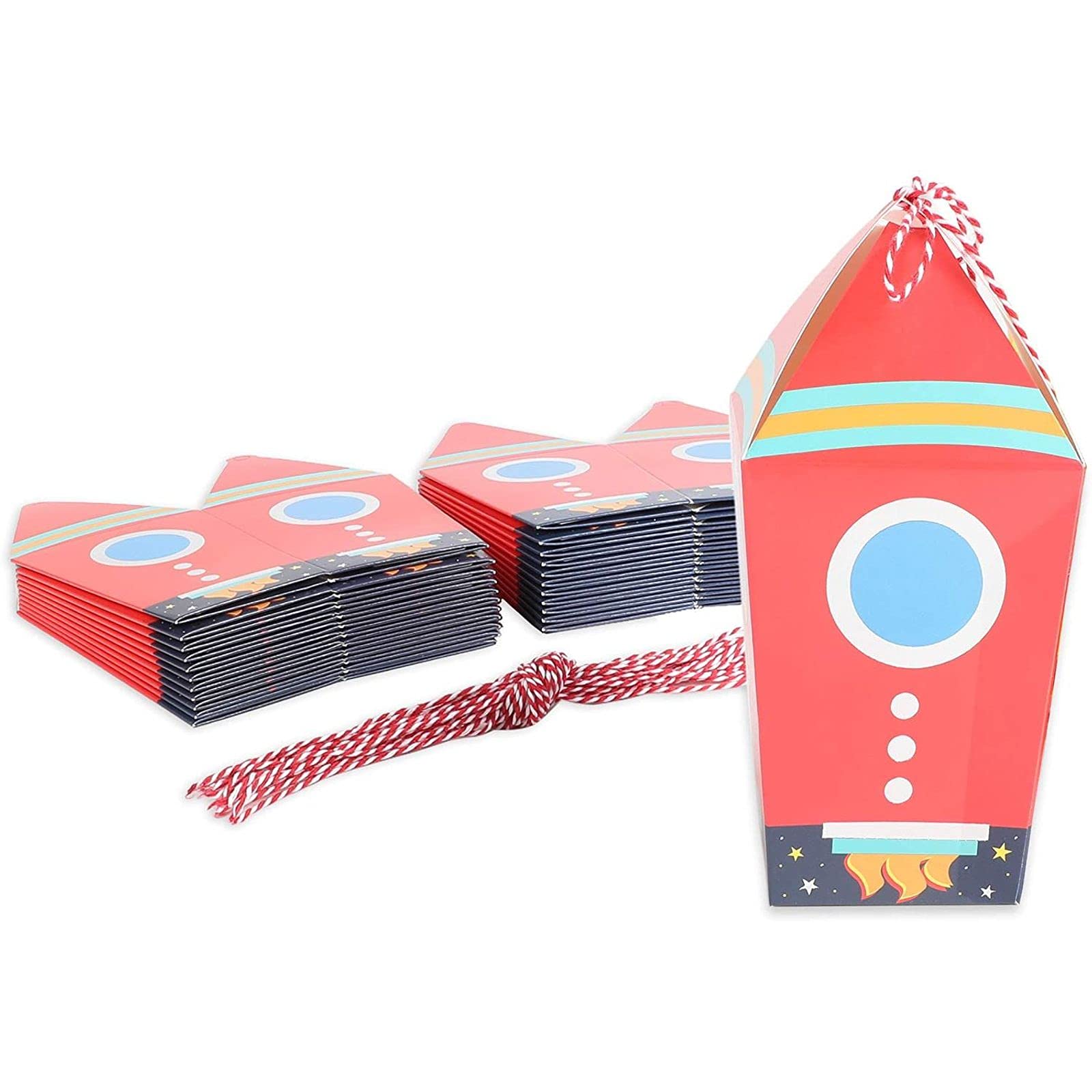 Amazon.com: BLUE PANDA Outer Space Birthday Party Favor Boxes, Rocket ...