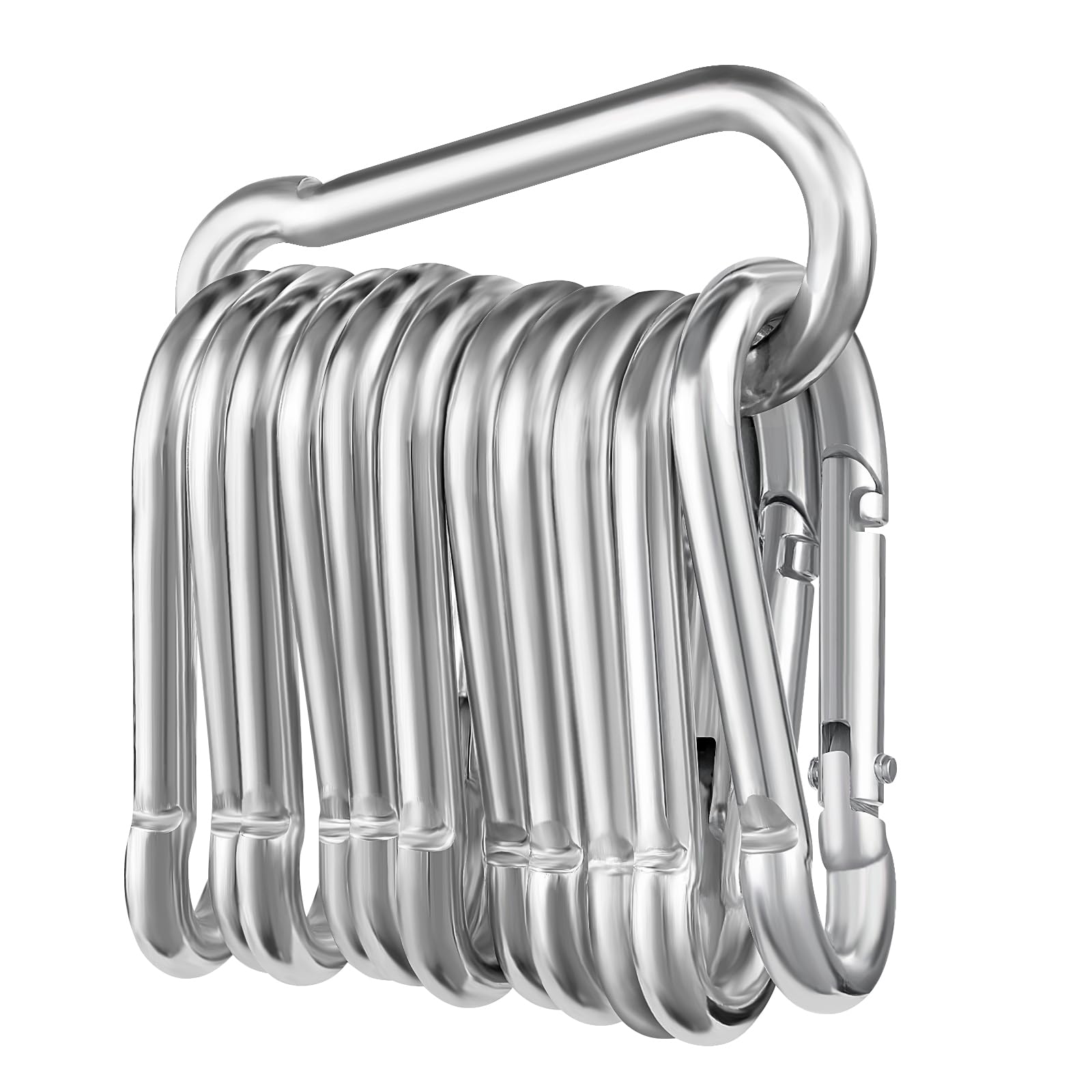 12 stycken karbinhakar, karbinhakar kan belastas upp till 180 kg, φ6 x 60 mm, galvaniserad ...