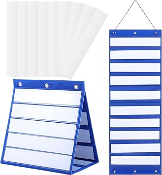 Amazon.com: Double Sided Table Top Pocket Chart, 2 in 1 Self Standing ...