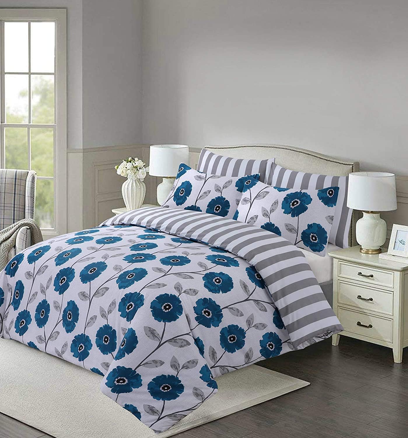 Indus Textiles Duvet Quilt Cover Bed Sets Reversible Patterned Soft and ...