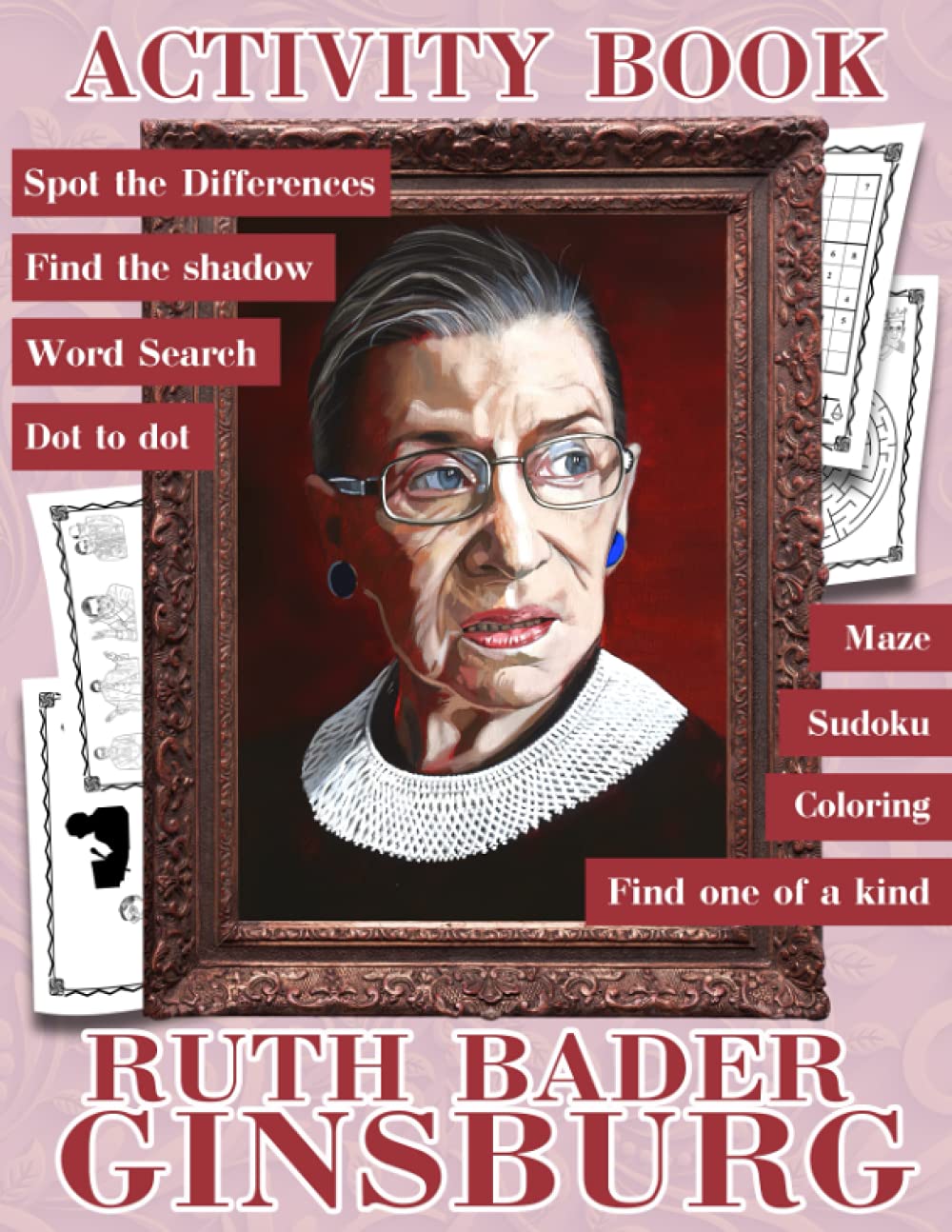 Ruth Bader Ginsburg Activity Book Relaxing Maze Find Shadow One ...