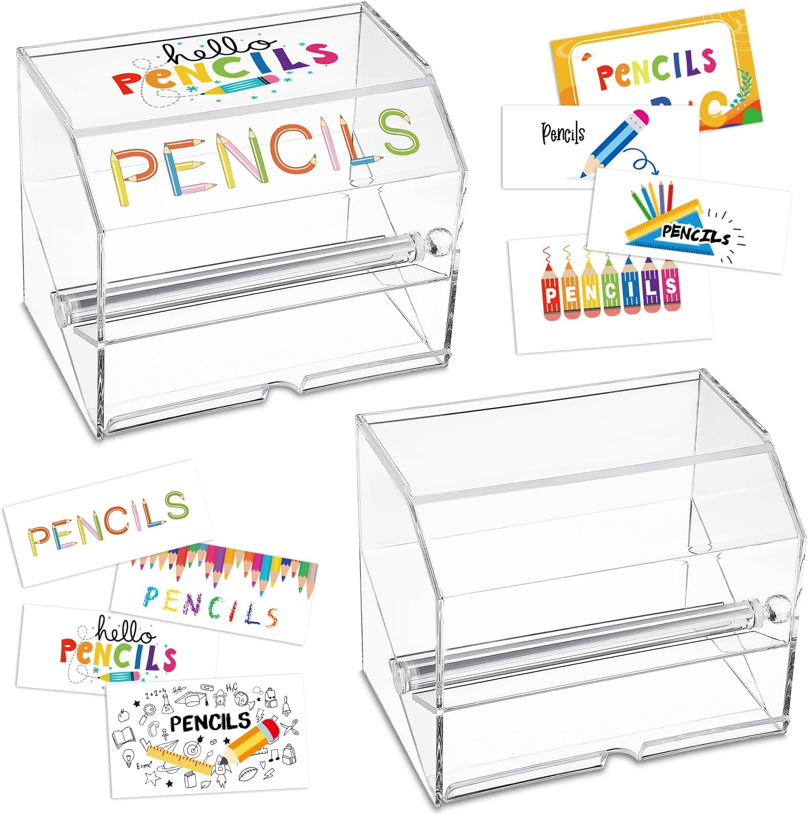 Amazon.com : Ireer 2 Set Pencil Dispenser Holder for Classroom Straw ...