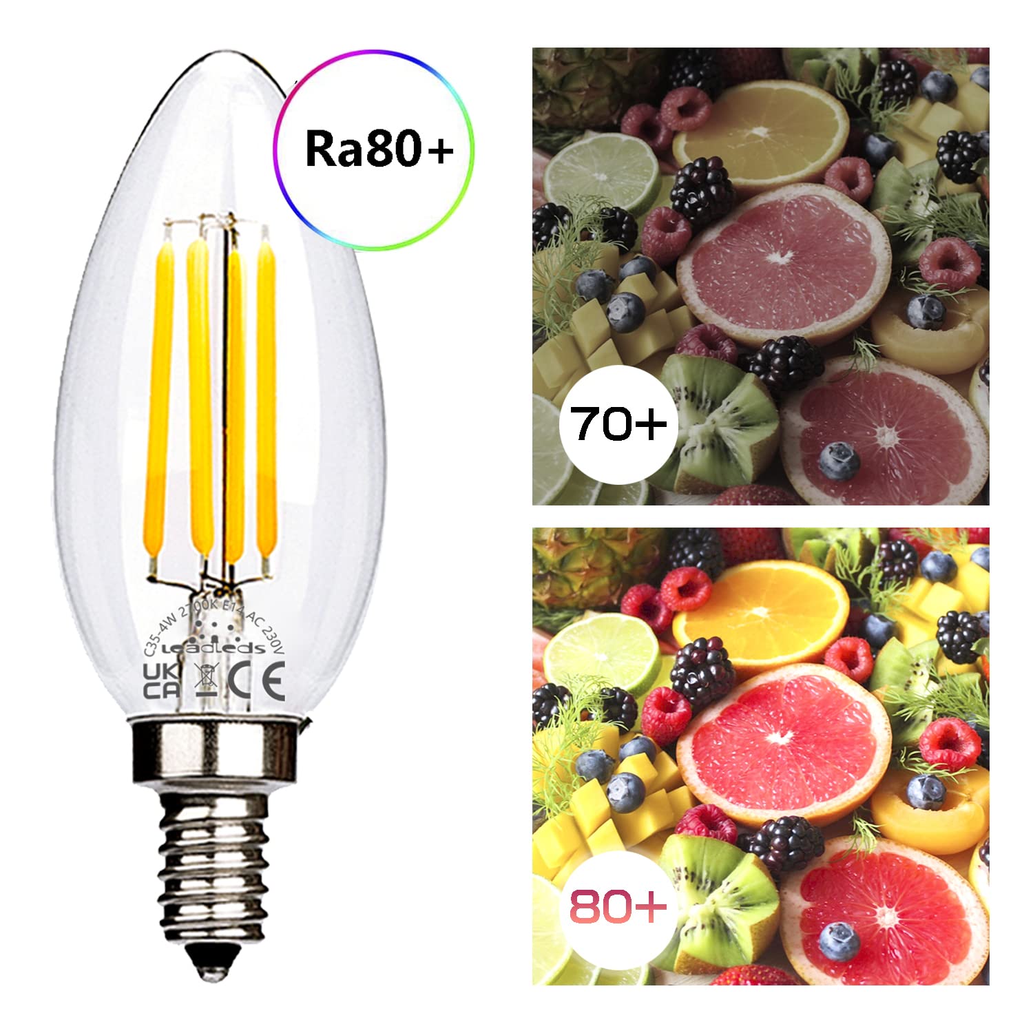 Snapklik.com : Candelabra LED Bulbs 40 Watt Equivalent, 4W E12 Mini ...