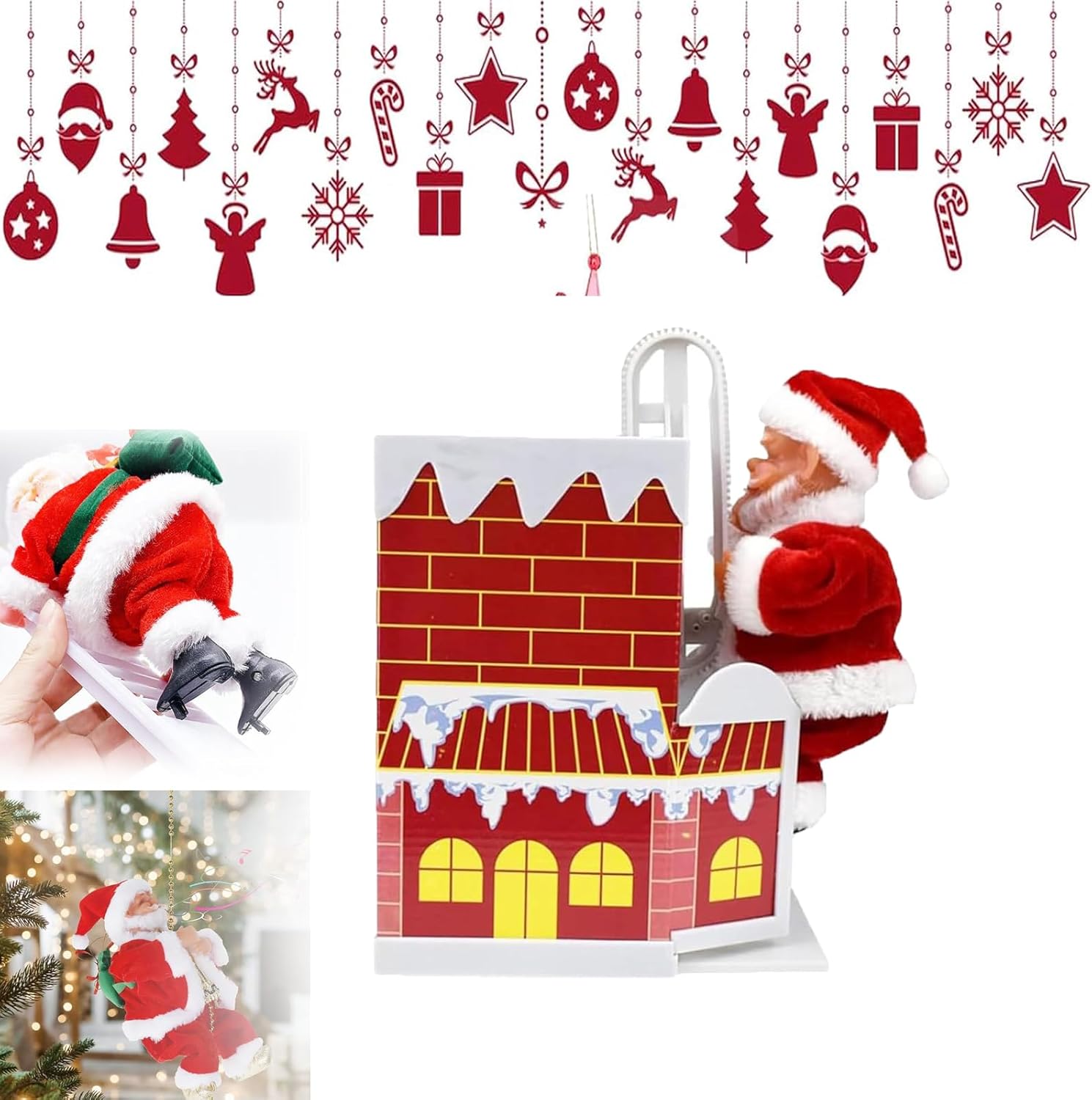 Amazon.com: PUCHEN Electric Chimney Climbing Santa Claus Musical Toys ...