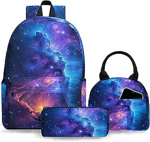 Amazon.com | 3PCS Backpack for Boys Girls Kids Galaxy School Backpack ...