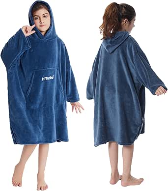 Hiturbo Kids Changing Robe,Hooded Towel Poncho Bath Robe,Wearable ...