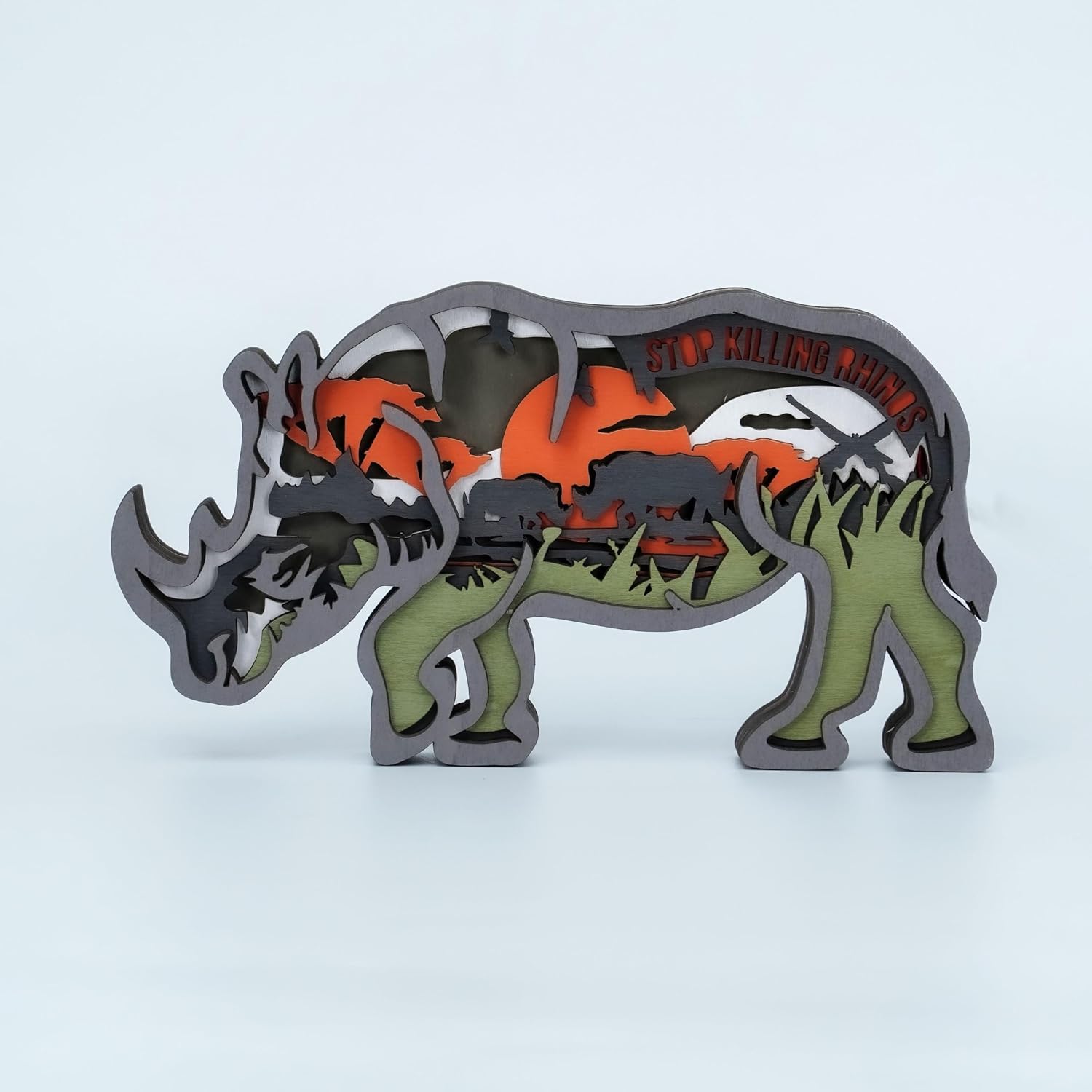 Amazon.com: Tivisiy 3D Wooden Animals Carving, Wooden Decor Cabin ...