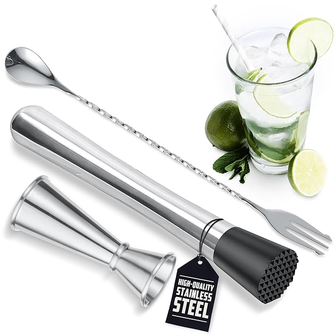 Amazon.com: 3 Pcs Muddler for Cocktails Set - Bar Muddler Tool with ...