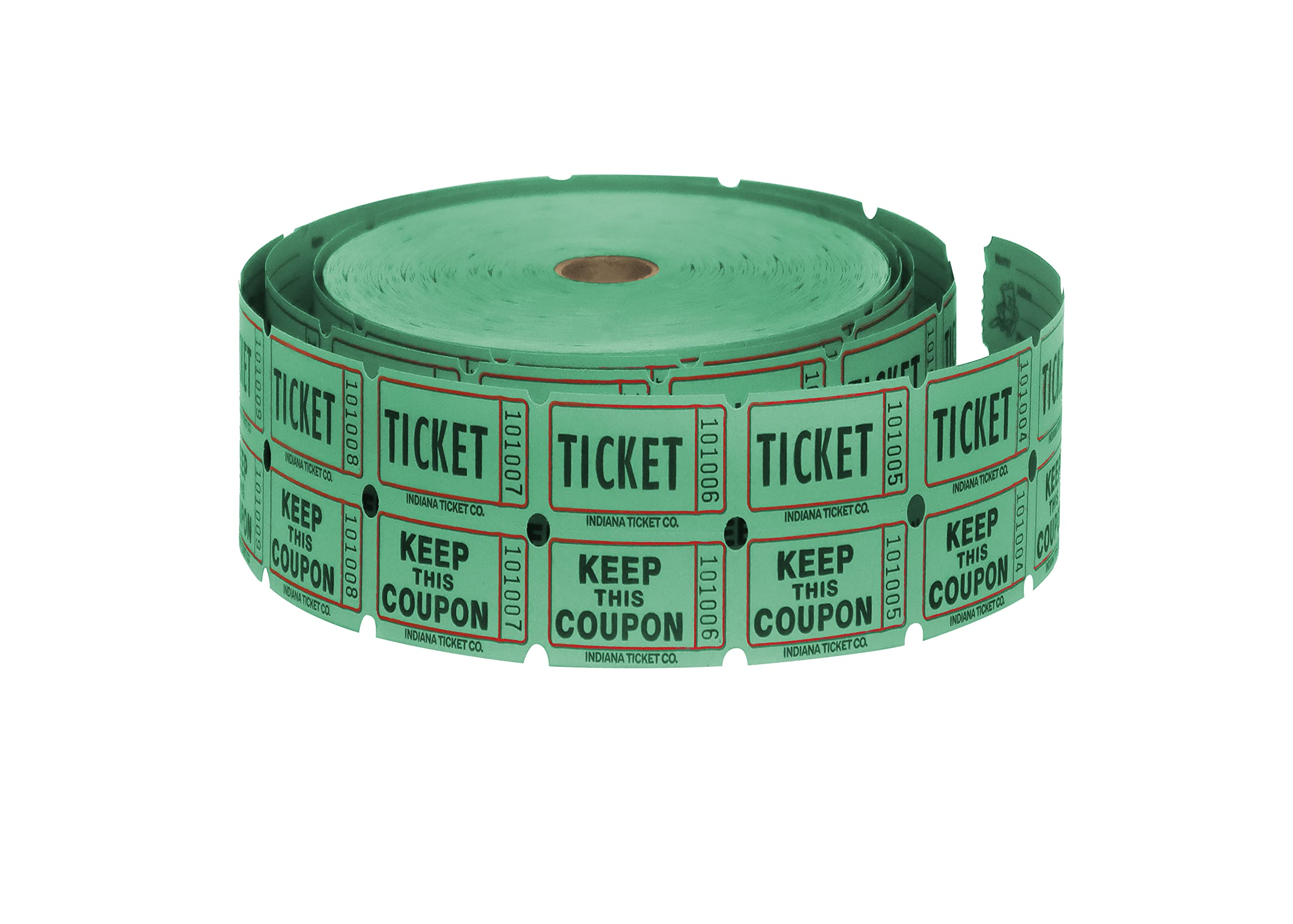 Raffle Ticket Green Double Roll Of 2000 Tickets Green Raffle ...