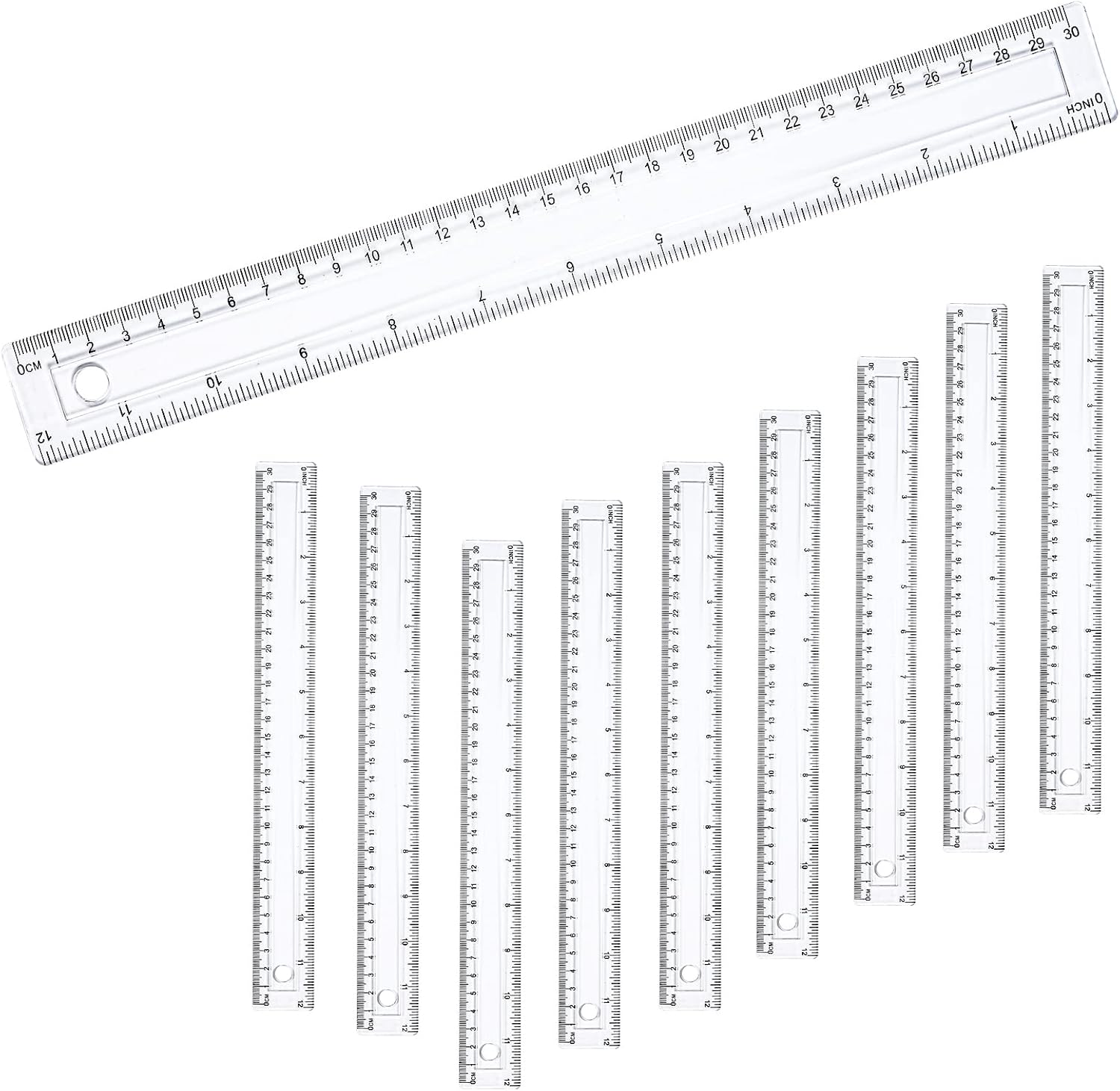 Amazon.com : AIEX Clear Plastic Ruler, 12 Inch Transparent Plastic ...