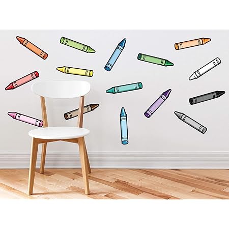 Amazon.com: Set of 15 Crayon Premium Fabric Wall Decals ...