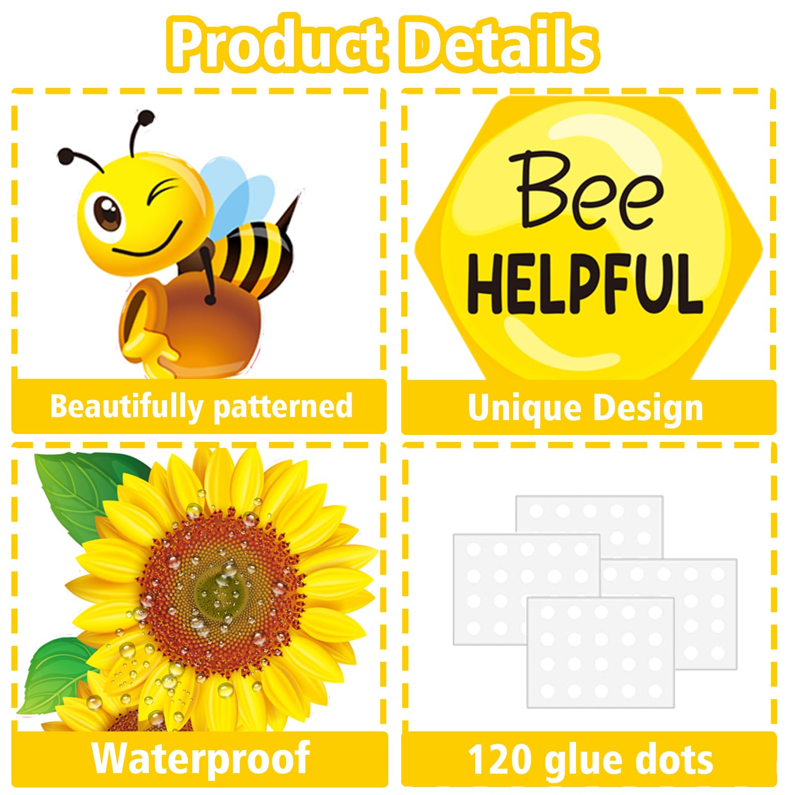 Snapklik.com : 66 Pieces Bee Bulletin Board Decorations - Bee Hive ...