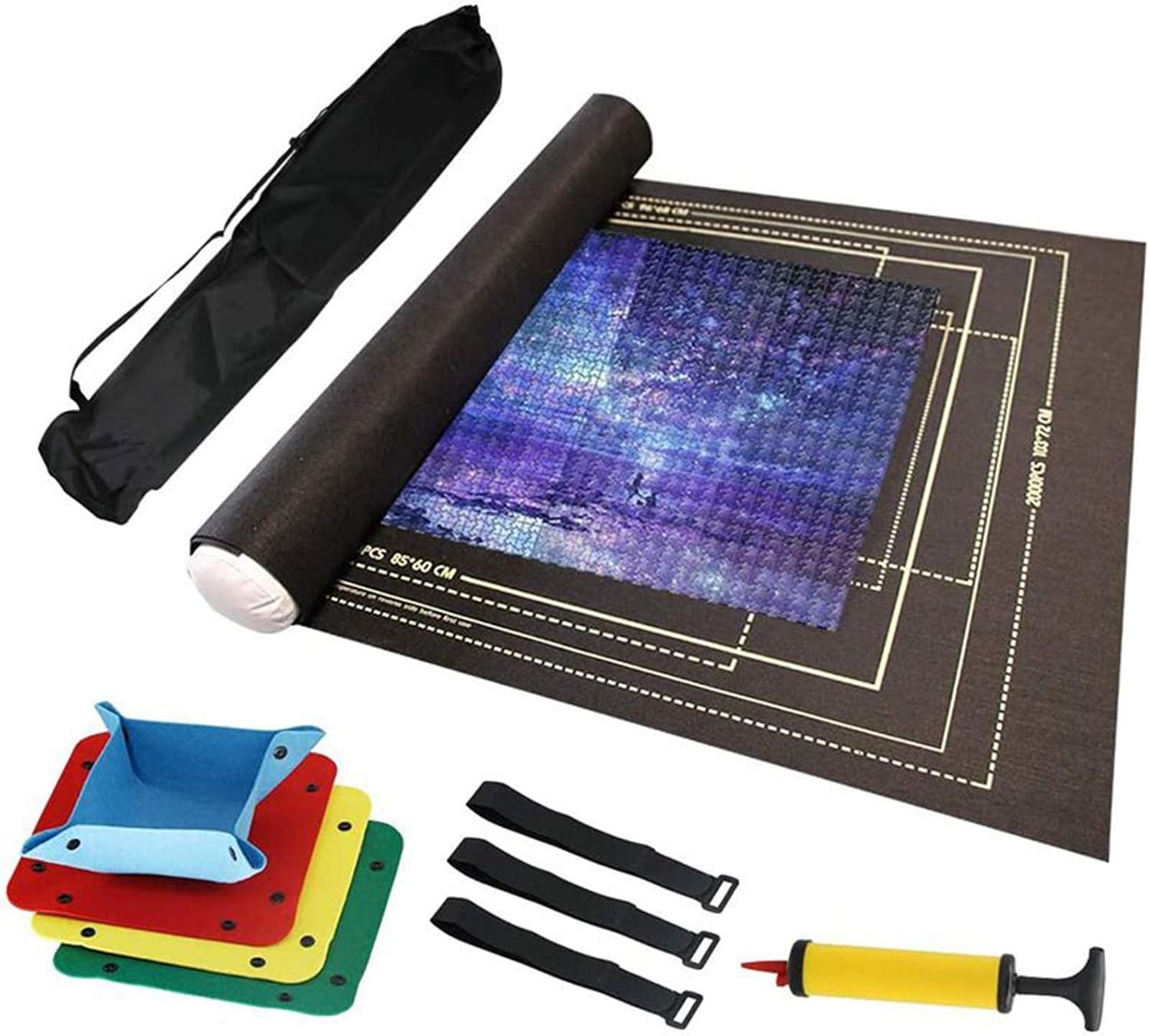 Coriver Portable Felt Puzzle Rolls for 2000 Pcs, Jigsaw Floor Roll Mats ...