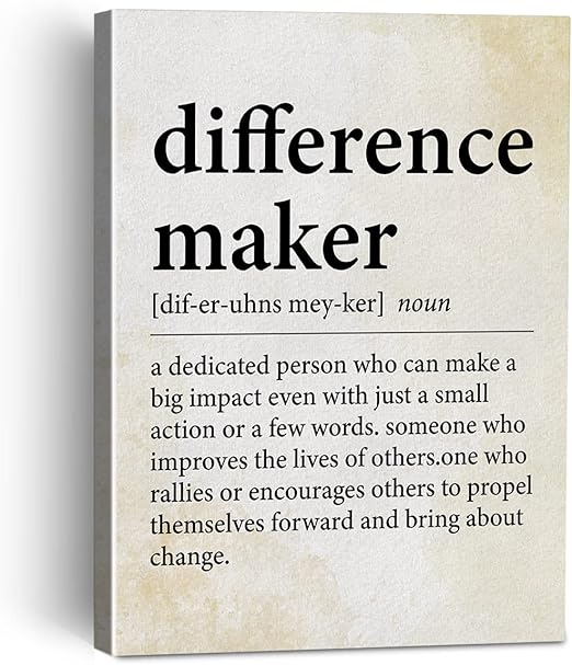 Amazon.com: Difference Maker Definition Canvas Painting Framed Wall Art ...