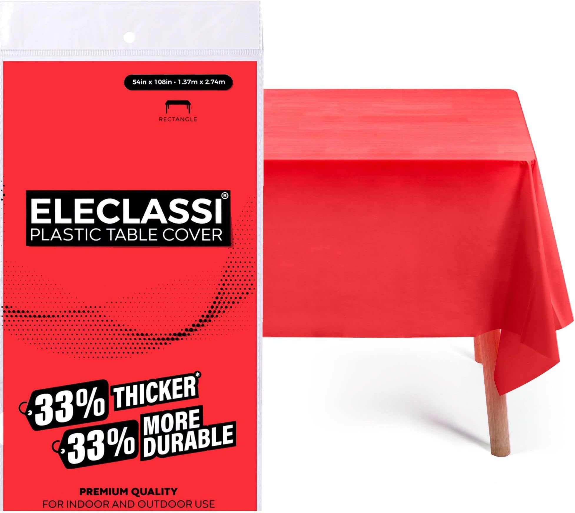 Amazon.com: D&Z 12 Pack Red Plastic Tablecloth Table Cloth Rectangle 54 ...