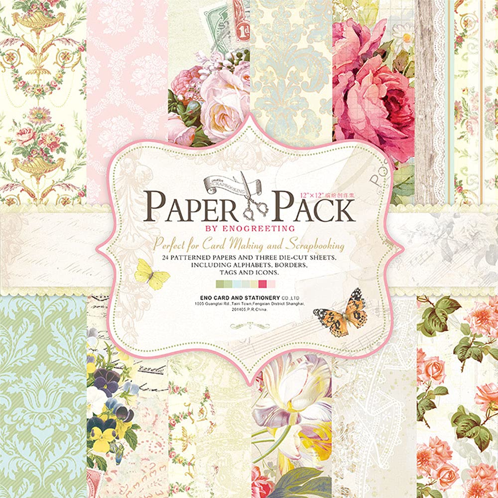 Amazon.com: Huralona Vintage Scrapbooking Paper Pad 12”x12” 27 sheets ...