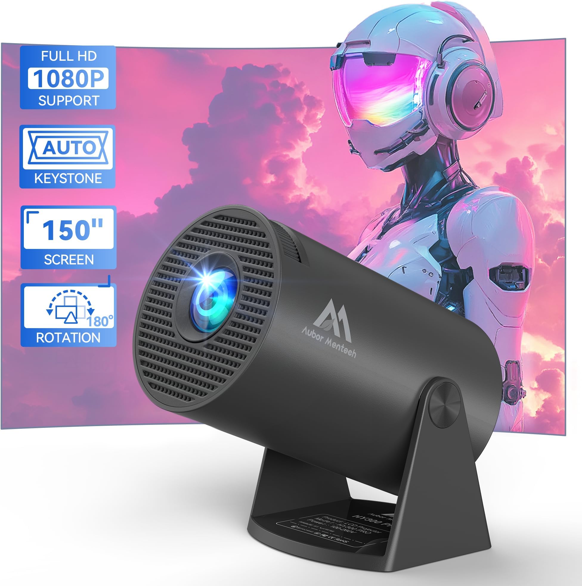 Proyector De Cine En Casa 2025 Upgraded Mini Portable Projector, 4K ...