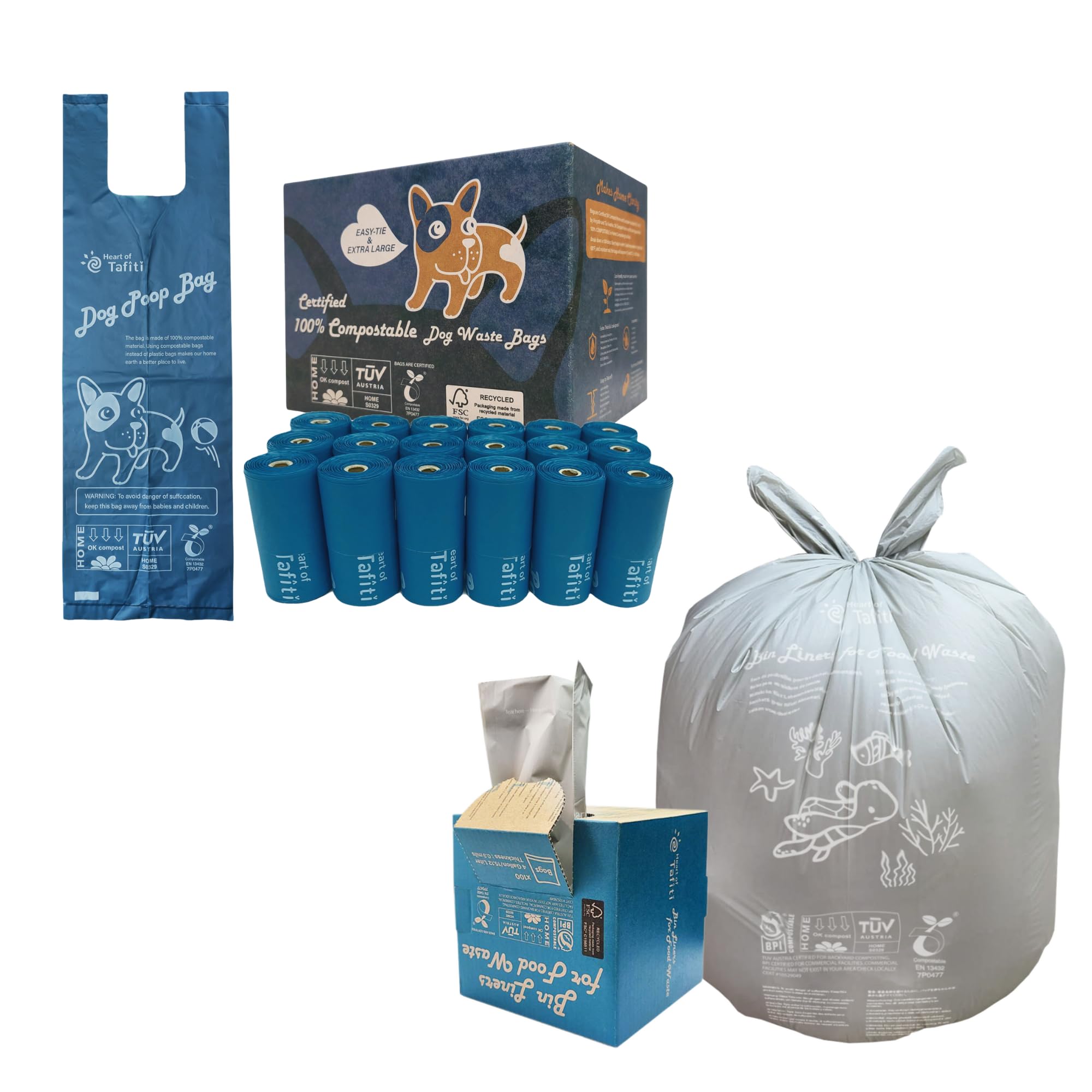 Amazon.com: 4 Gallon Compost Bags 100 Count & Dog Poop Bag with Easy ...