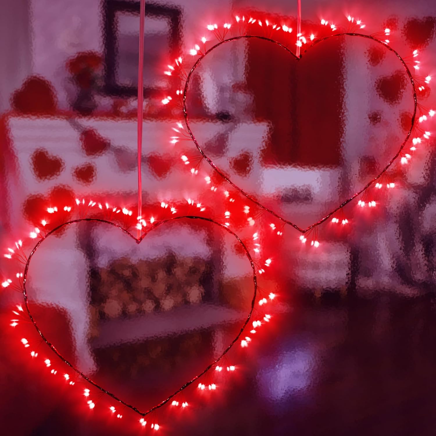 Amazon.com: BRIGHTDECK 2 Pack Valentines Day Heart Window Lights ...