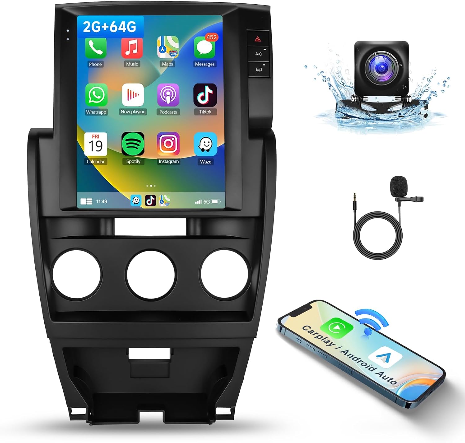 Amazon.com: 2G+64G Android Car Radio for Toyota Corolla 2006-2012 Car ...