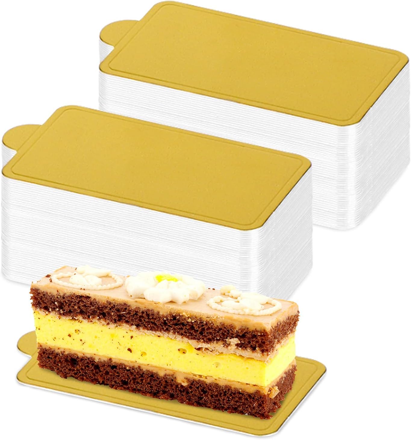 Buy BAKEFY -100 Pcs Mini Cake Boards, Golden Paper Mousse Cake Boards ...