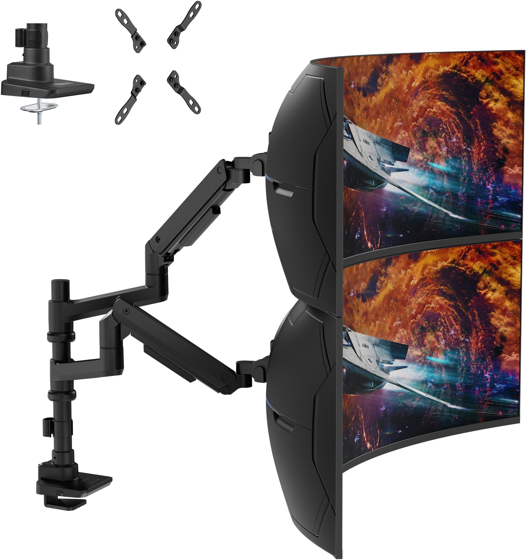 Amazon.com: ARES WING RGB Dual Monitor Arm for 17-38" Ultrawide Screens ...