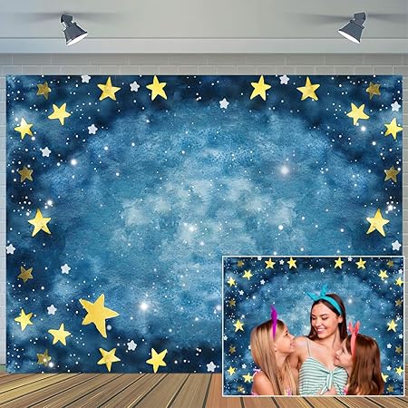 Amazon.com : 10x8ft Stars Backdrop Night Sky Backdrop Navy Blue Galaxy ...