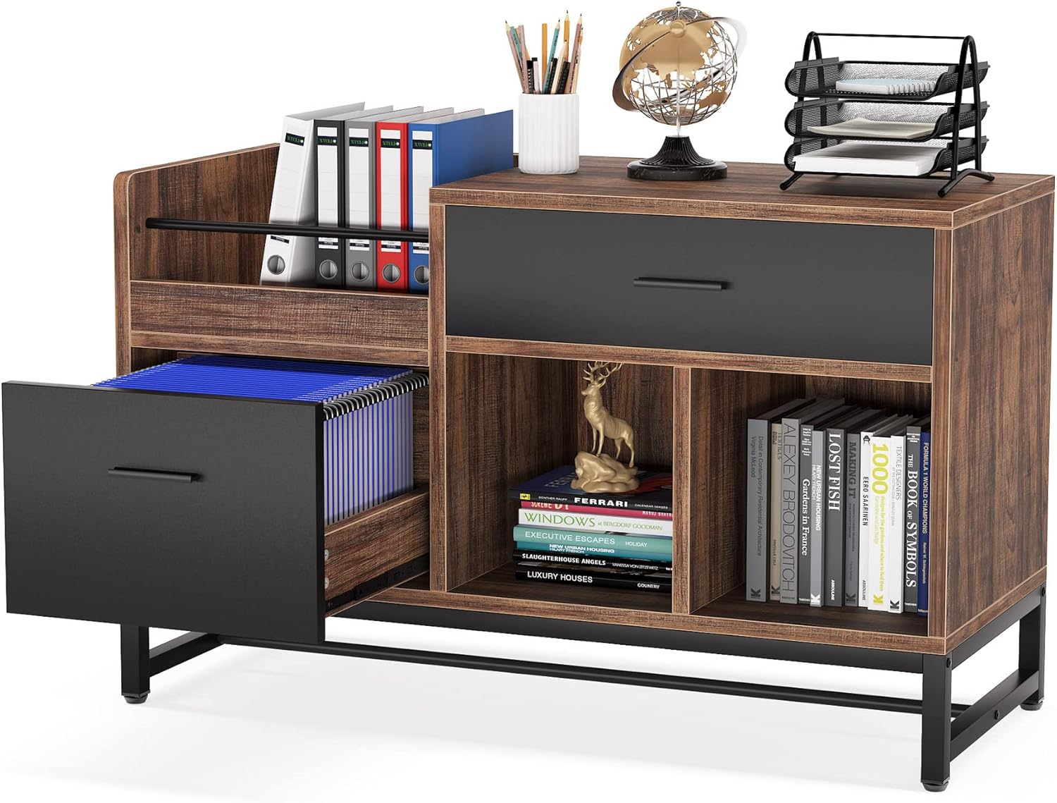 Amazon.com: LITTLE TREE 39-Inch File Cabinet with 2 Drawers, Small ...