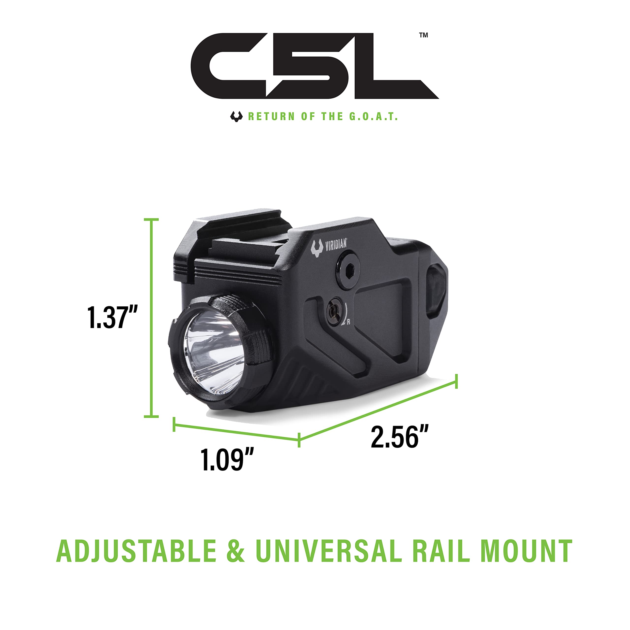 Viridian New C5L Rechargeable Universal Compact Weapon Green Laser ...