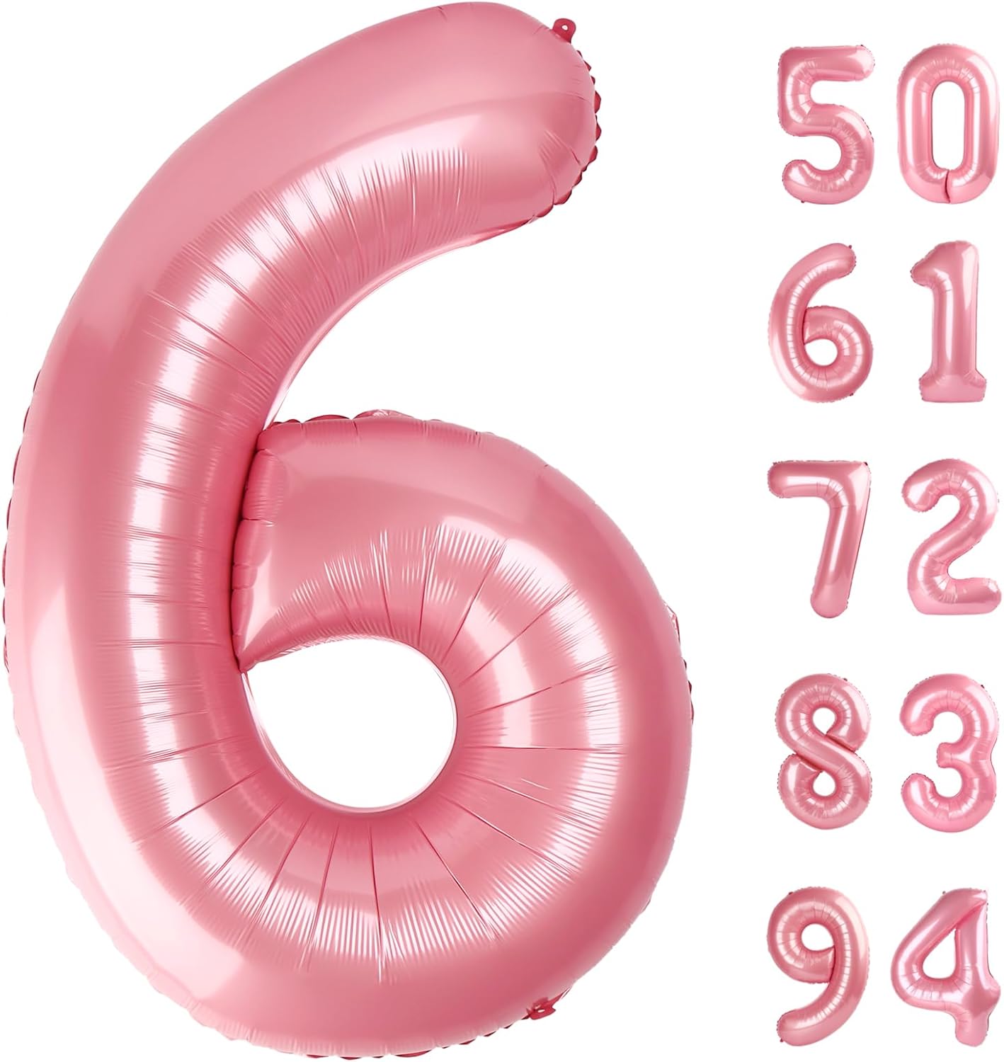 Amazon.com: Pearlescent Pink 6 Balloon, Number Balloons 40 Inch, 6th ...