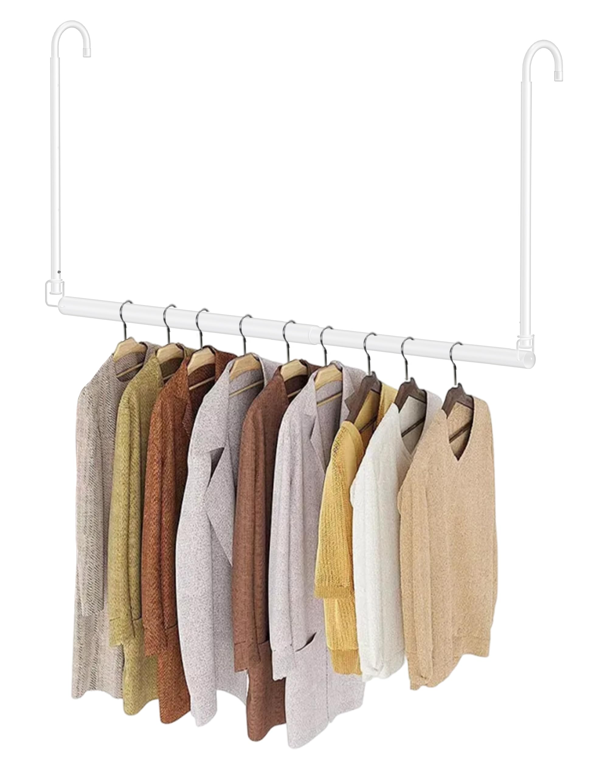 Snapklik.com : Hanging Closet Rod, Adjustable Height & Width Closet ...