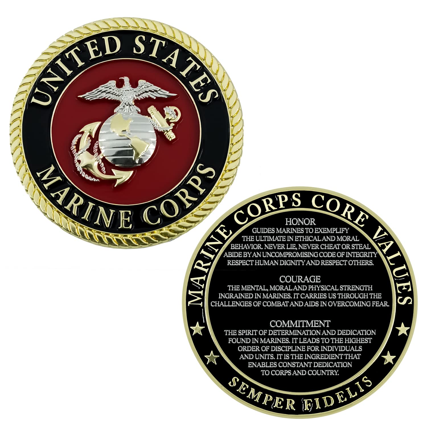 Buy USMC Core Values Coin- Marine Corps Challenge Coin – Certified ...