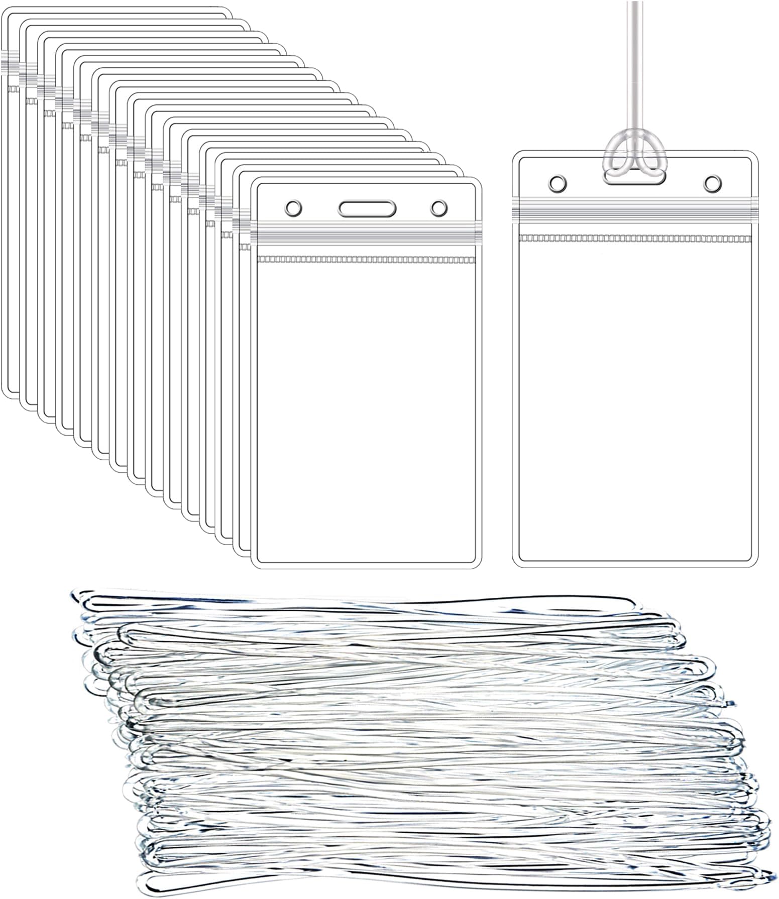 Amazon.com : 50 Pcs Clear Luggage Tags Bag Tags Holder Identification ...