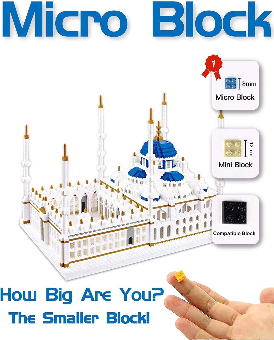 NeoLeo New Big Architecture Blue Mosque Model Building Set Micro Mini ...