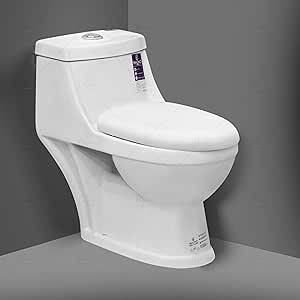 B BAGNO White Floor Mounted Water Closet WC08 S TRAP With WC Seat Cover, Flush Fittings ...