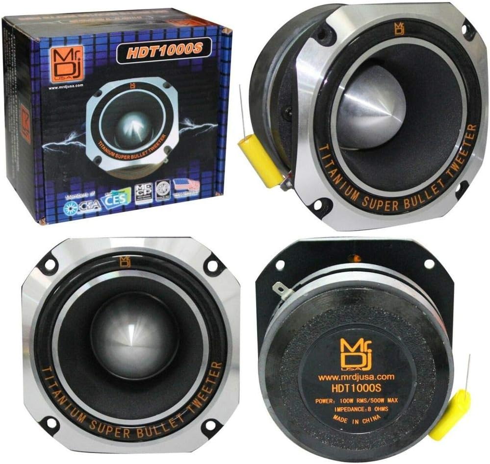 2 Mr. Dj HDT1000S – Tweeter de alta compresión de bala de titanio de 4 ...