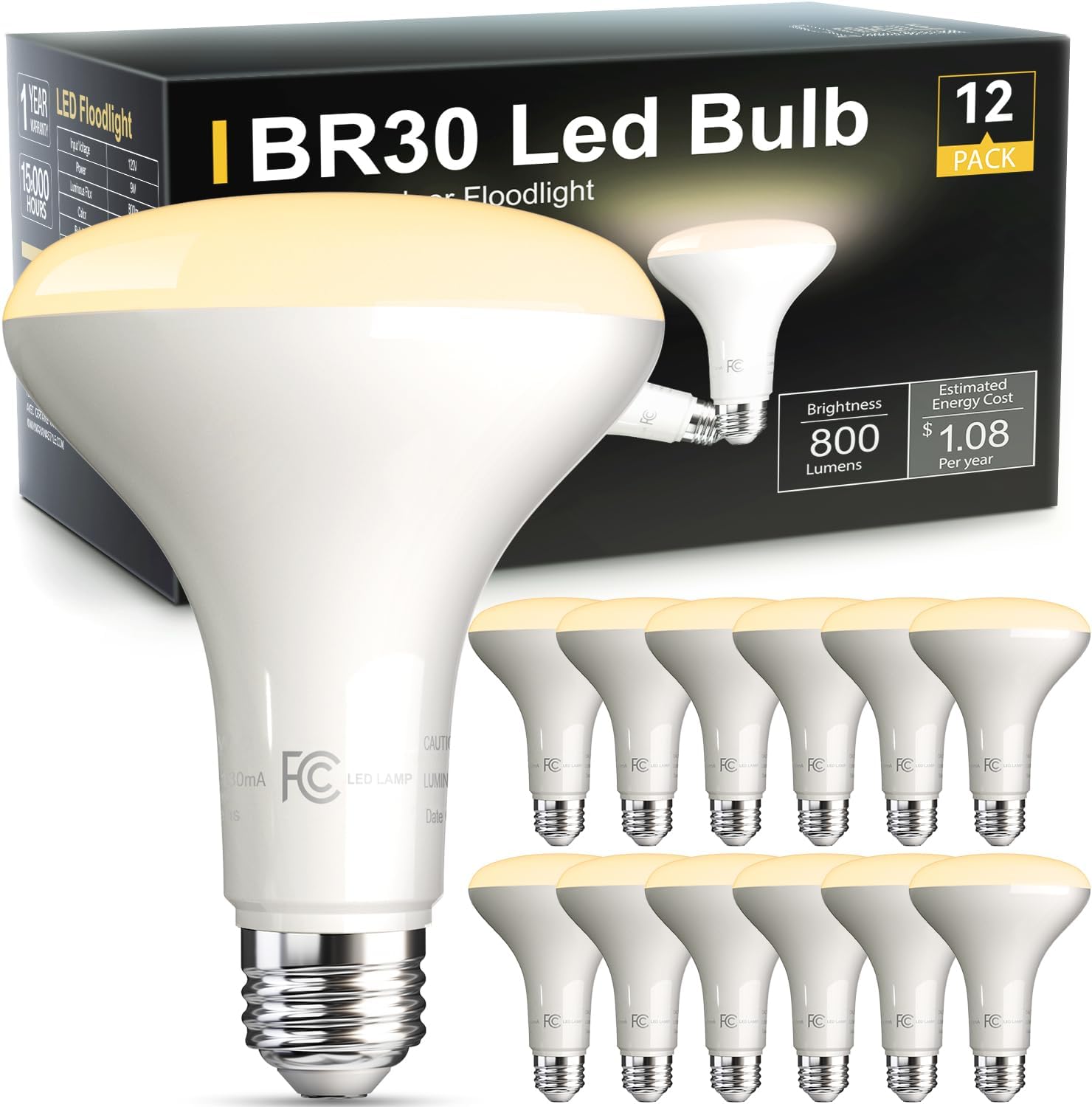 (Pack Of 6) 30R20/FL 120V - 30 Watt R20 Flood - E26 Base 30W - Light ...