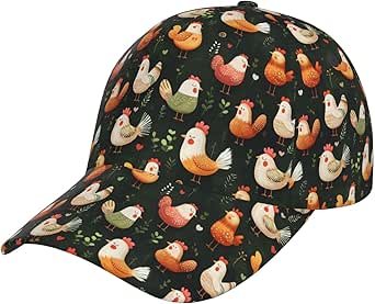 Amazon.com: DXITROMI Baseball Cap Women Men- Cute Colorful Chickens ...