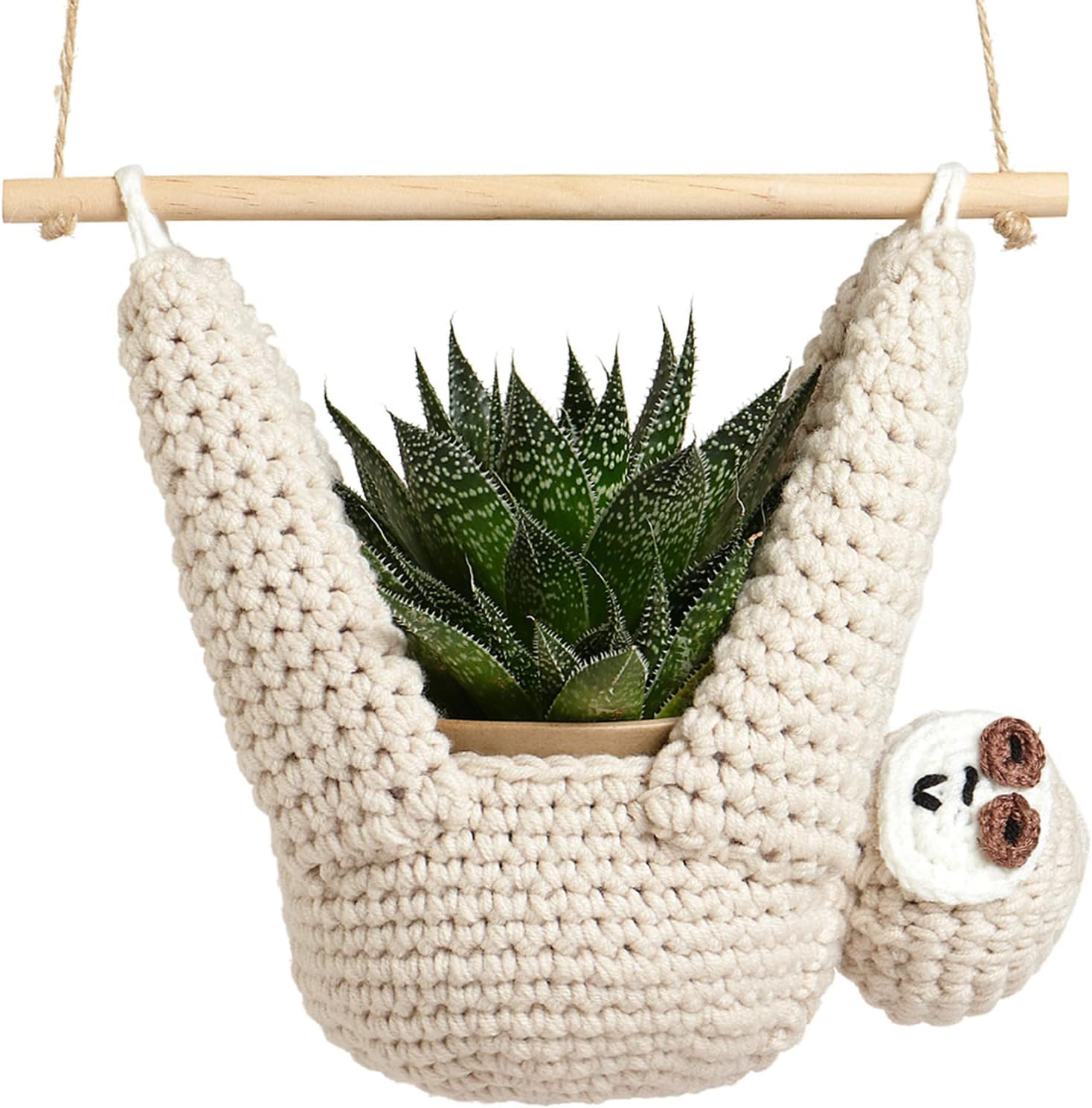 Amazon.com: Macrame Plant Hanger Crochet Sloth Hanging Planter Animal ...