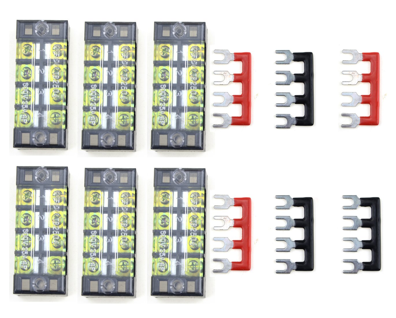 Amazon.com: XINGYHENG 12pcs (6 Set) 600V 25A 4 Positions Double Row ...