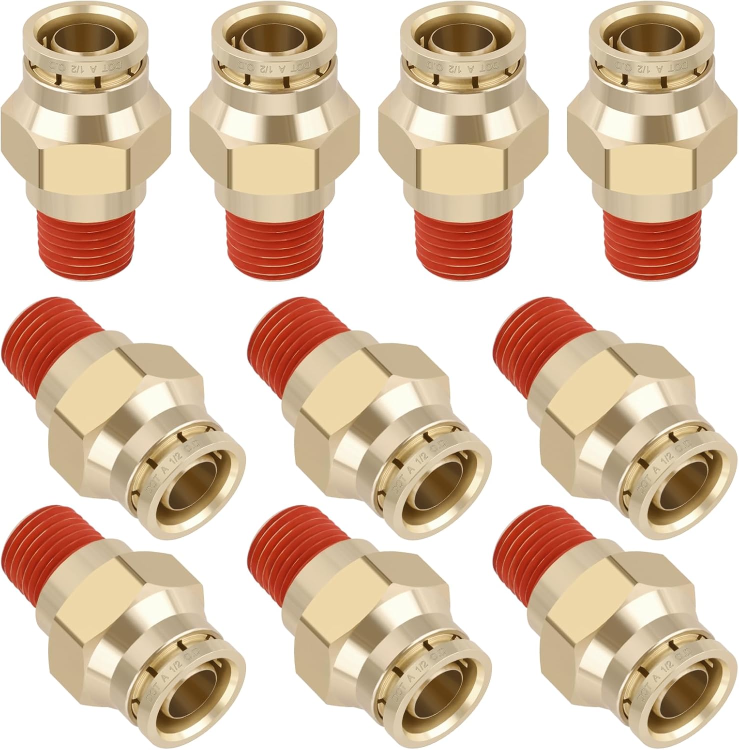 Boeray 1/2" Quick Push to Connect Fittings Brass Union Straight Joint ...