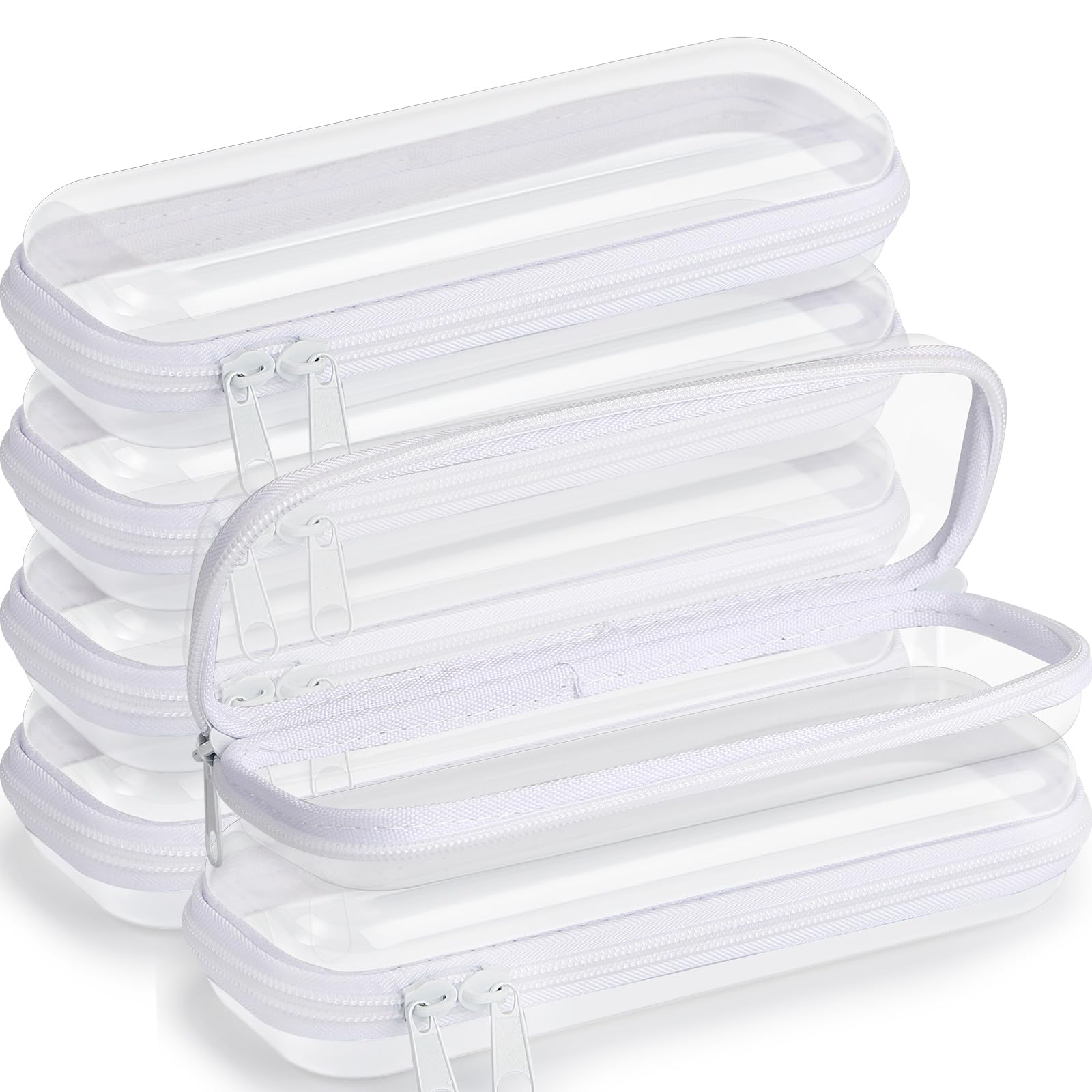 Amazon.com: Sanwuta 6 Pcs Clear Hard Zipper Case Hard Plastic Zipper ...